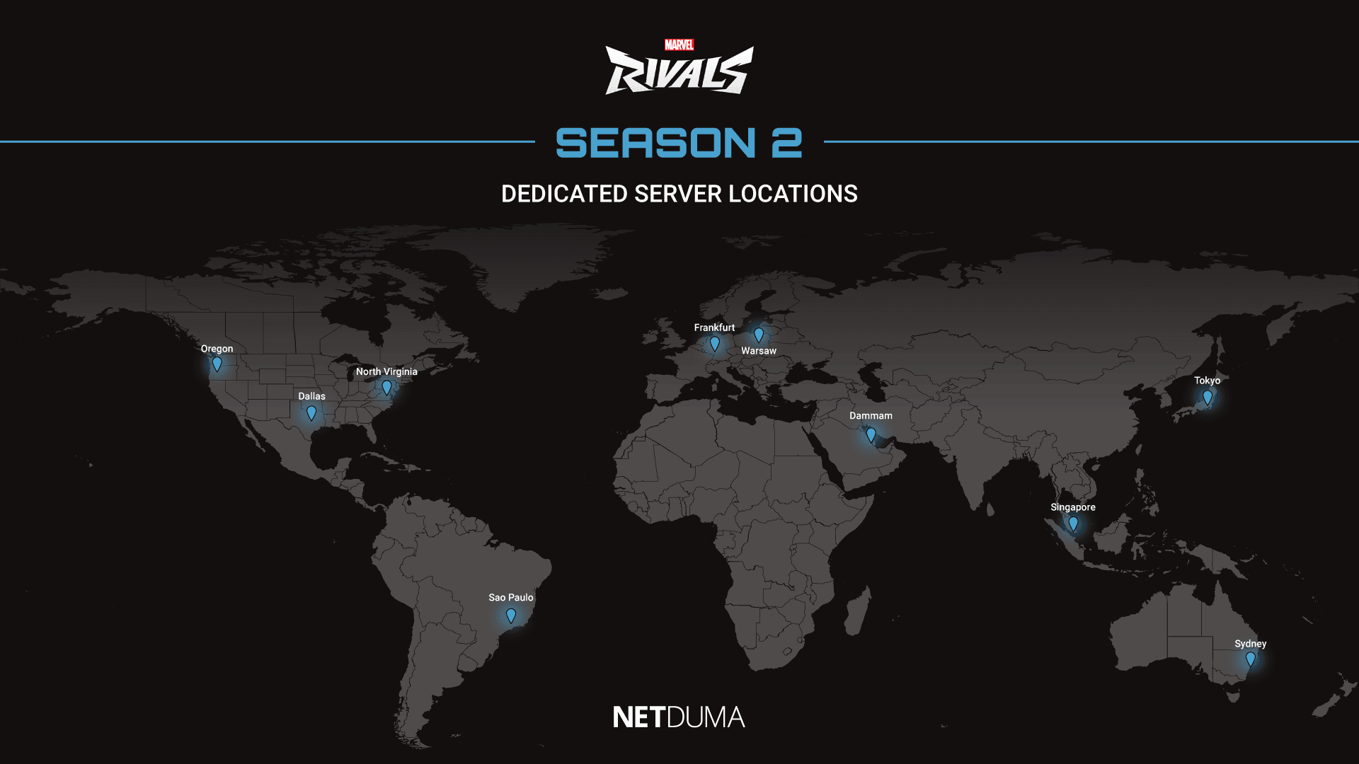 Marvel Rivals Season 2 Server Locations | Play with Low Ping | Netduma