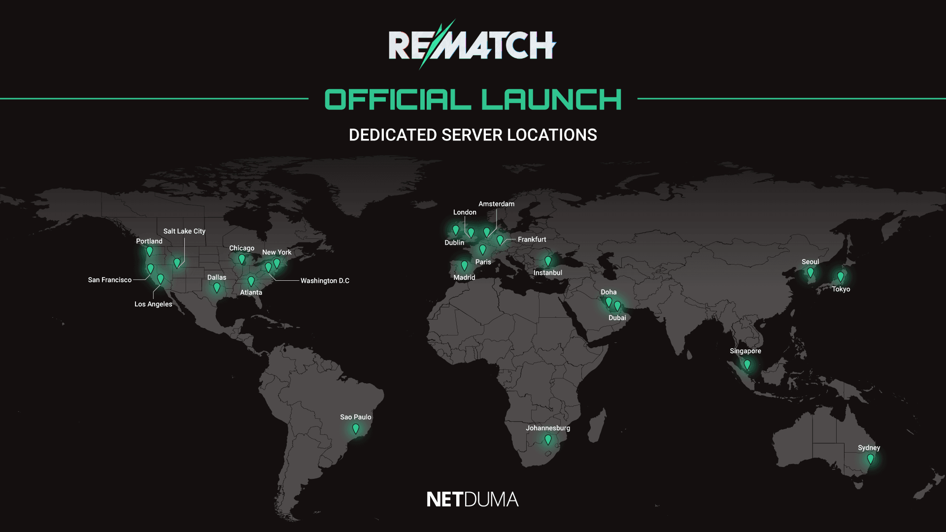 REMATCH Server Locations & Best Servers for Low Ping Gameplay | Netduma